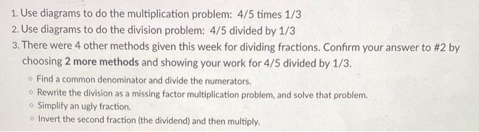 Solved 1. Use diagrams to do the multiplication problem: 4/5 | Chegg.com
