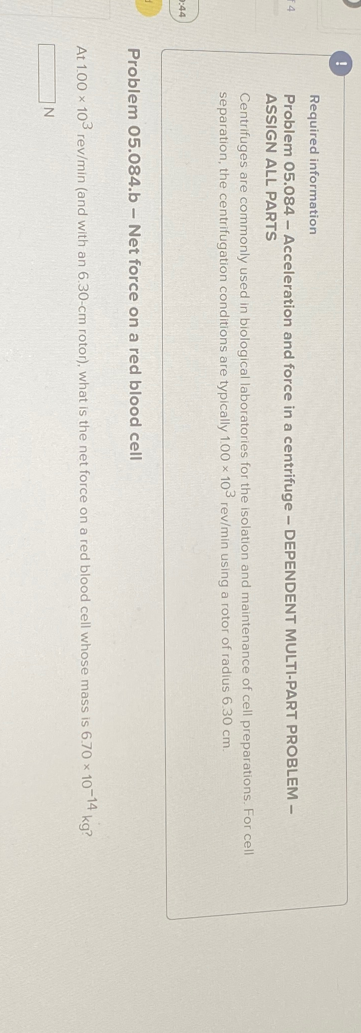 Solved !Required informationProblem 05.084 - ﻿Acceleration | Chegg.com