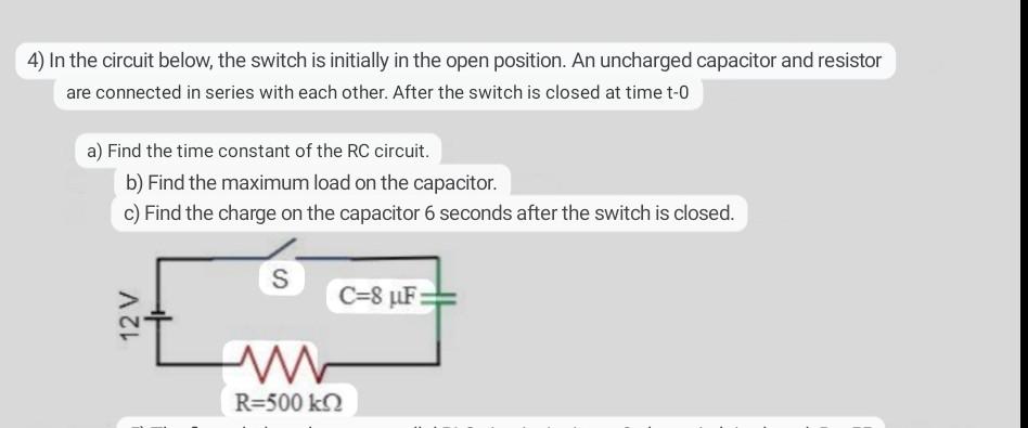 Solved In the circuit below, the switch is initially in the | Chegg.com