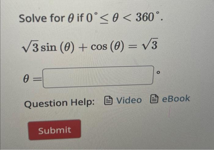 Solved Solve for 0 if 0°