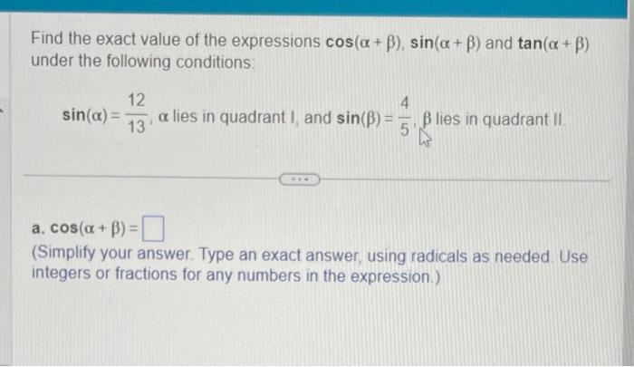 Solved Find the exact value of the expressions | Chegg.com