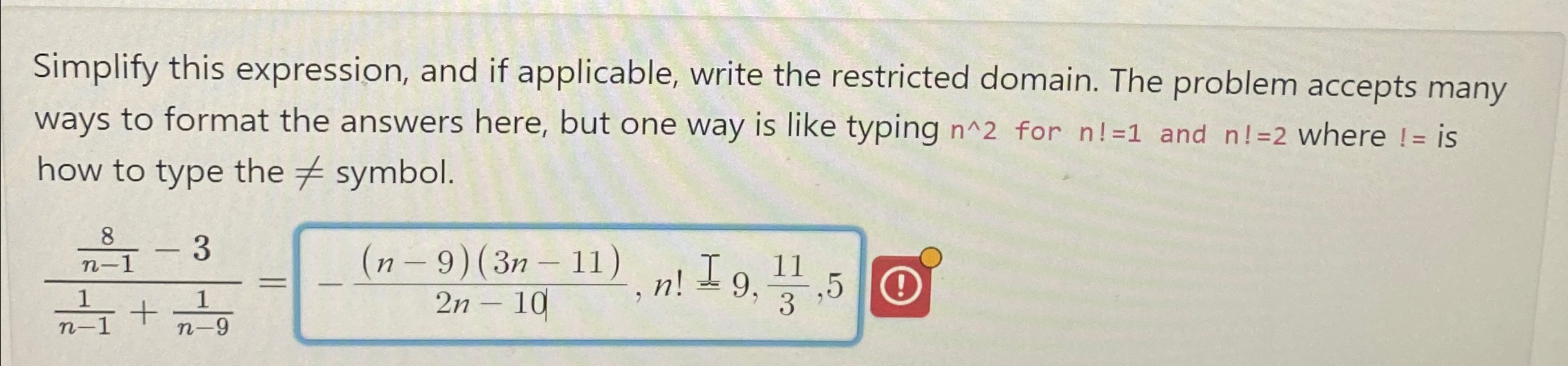 Solved Simplify this expression, and if applicable, write | Chegg.com