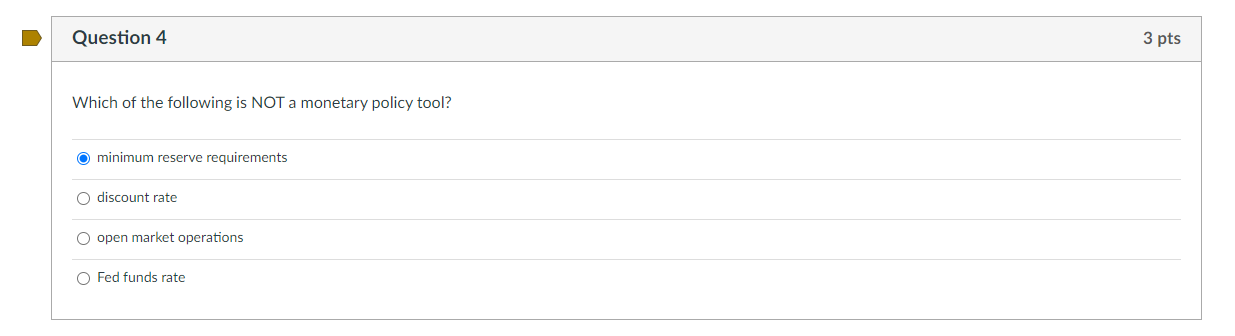 Solved Question 4Which of the following is NOT a monetary | Chegg.com Solved Question 4Which of the following is NOT a monetary | Chegg.com