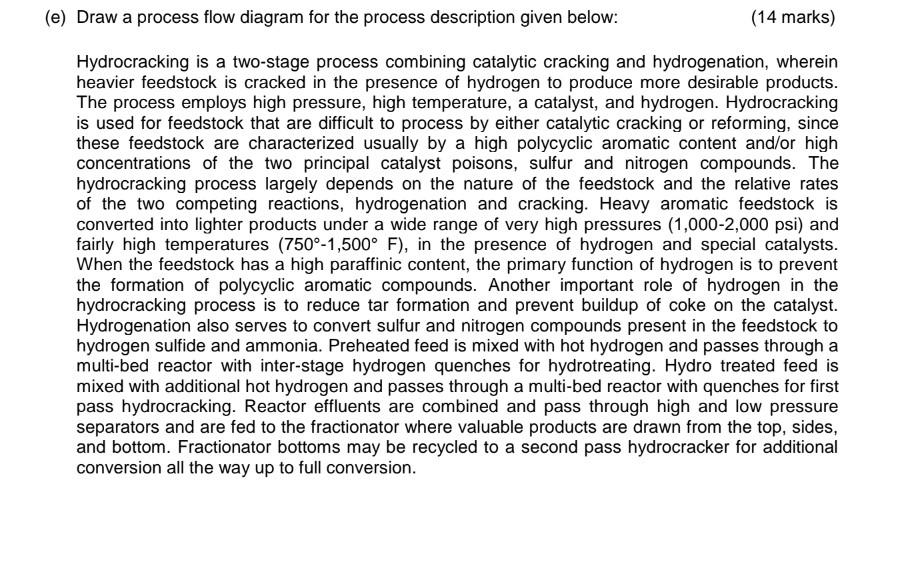 Solved Hydrocracking is a two-stage process combining | Chegg.com