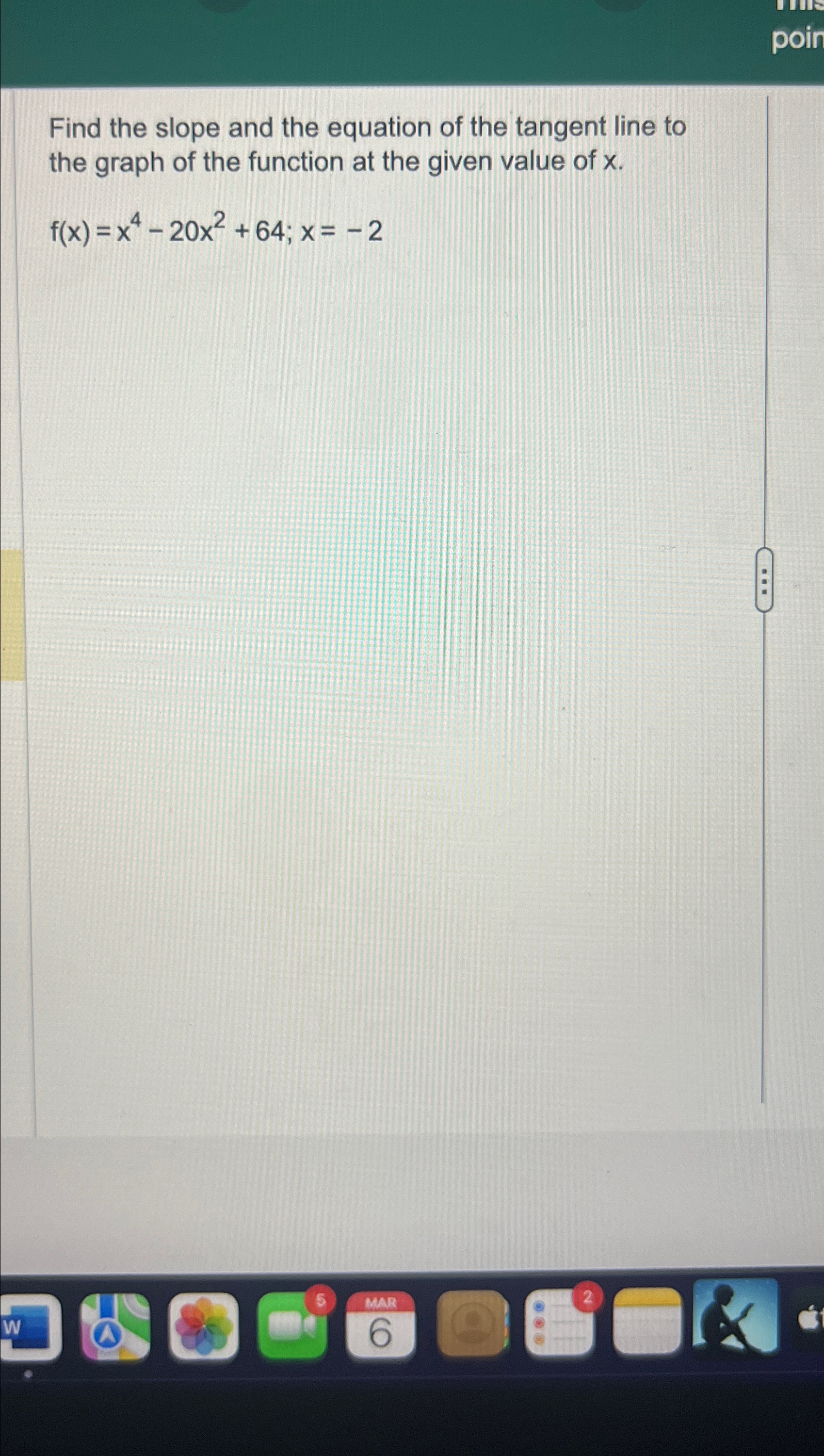 Solved Find the slope and the equation of the tangent line | Chegg.com