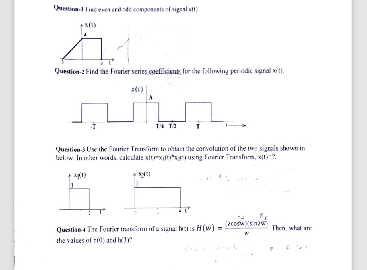 Solved Question-1 ﻿Find even and odd components of signal | Chegg.com