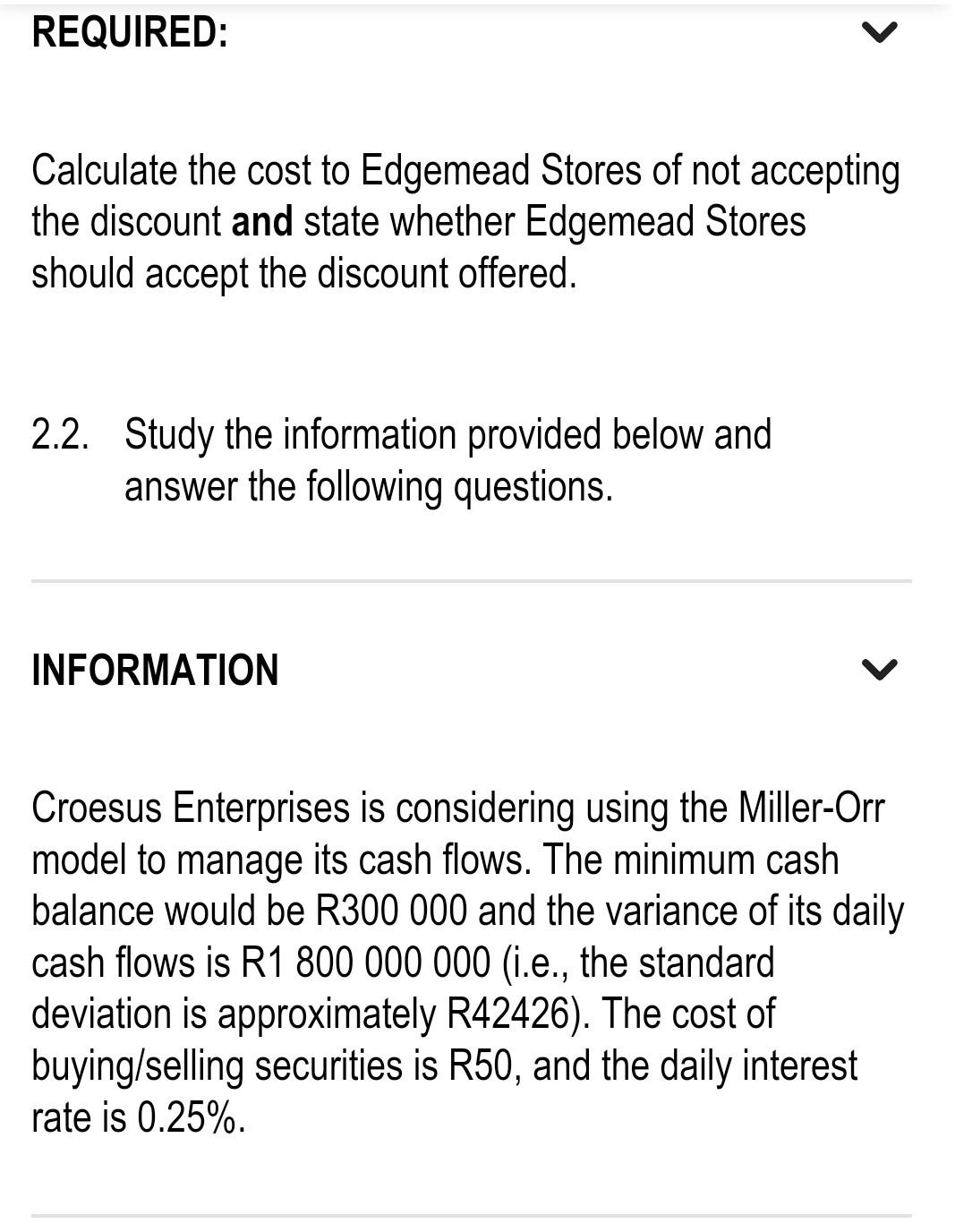 Solved 2.1. Using the information provided below, answer the | Chegg.com