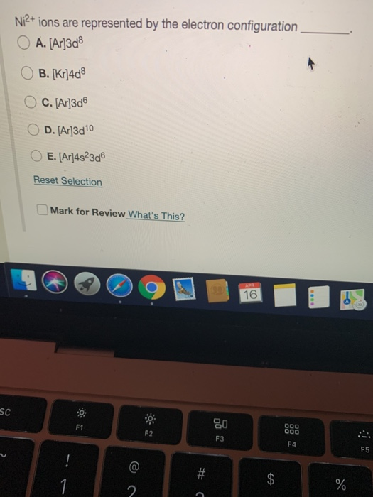 Solved Ni2+ ions are represented by the electron | Chegg.com