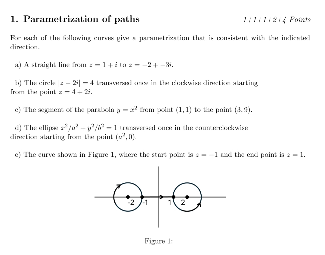 Solved Parametrization of paths1+1+1+2+4 ﻿PointsFor each of | Chegg.com
