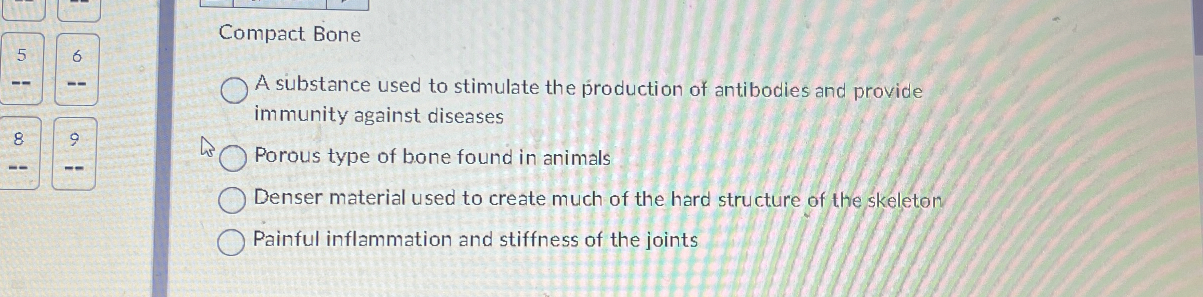 Solved Compact BoneA substance used to stimulate the | Chegg.com