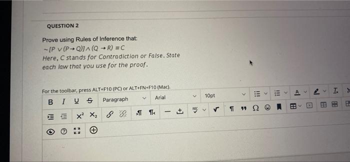 Solved QUESTION 2 Prove using Rules of Inference that: -[P V | Chegg.com