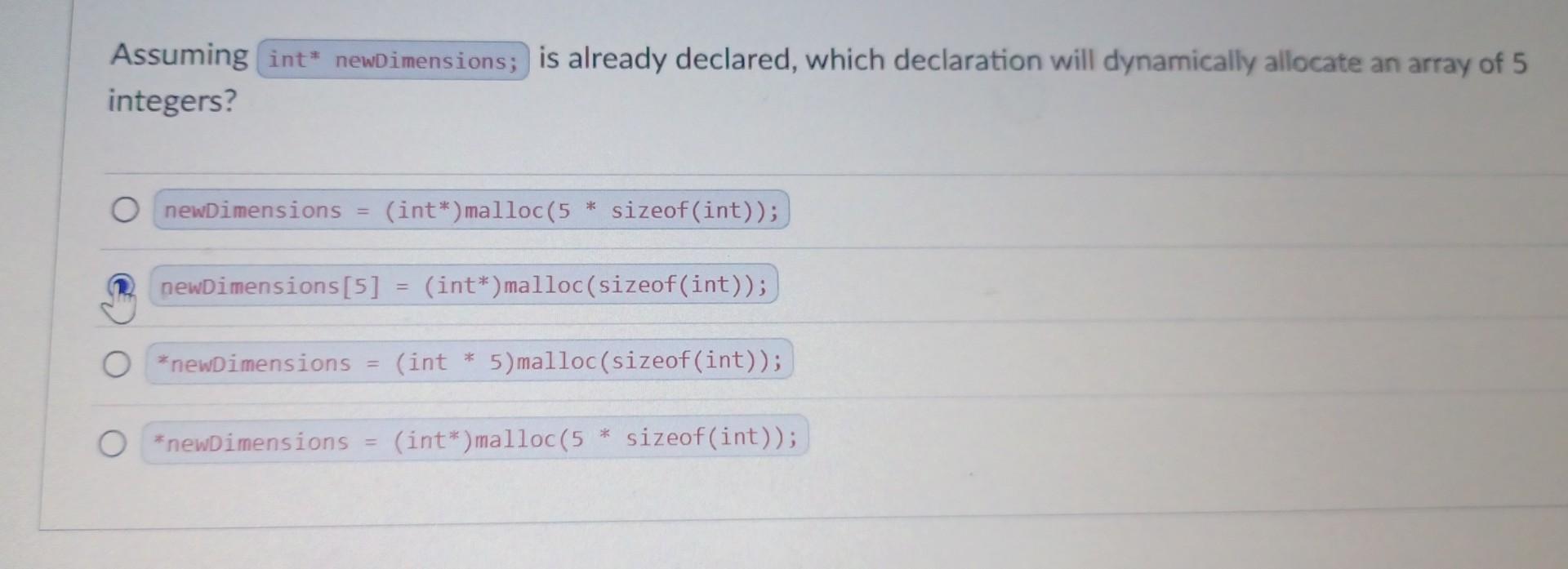 Solved Assuming is already declared, which declaration will | Chegg.com