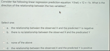 Solved Consider the following linear regression prediction | Chegg.com