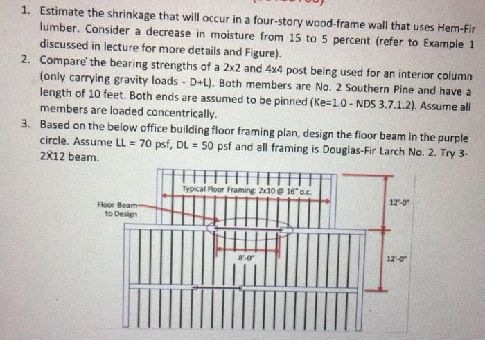 Solved 1. Estimate the shrinkage that will occur in a | Chegg.com