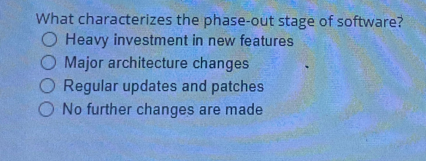 Solved What characterizes the phase-out stage of | Chegg.com