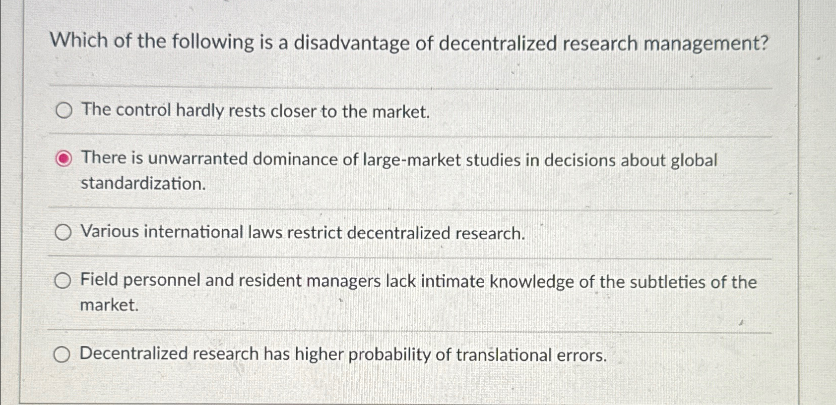 Solved Which of the following is a disadvantage of | Chegg.com