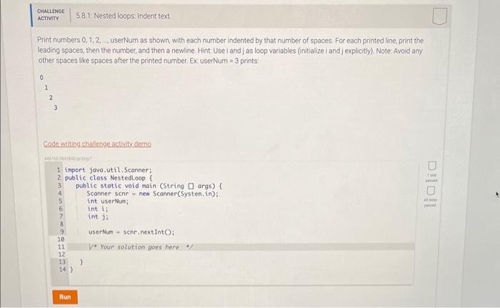 Solved Print numbers 0,1,2…, userNum as shown, with each | Chegg.com