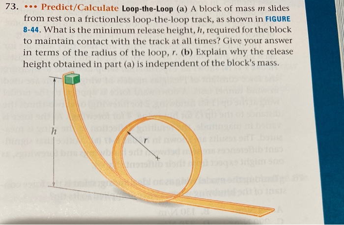 Solved 73. Predict/Calculate Loop-the-Loop (a) A block of | Chegg.com