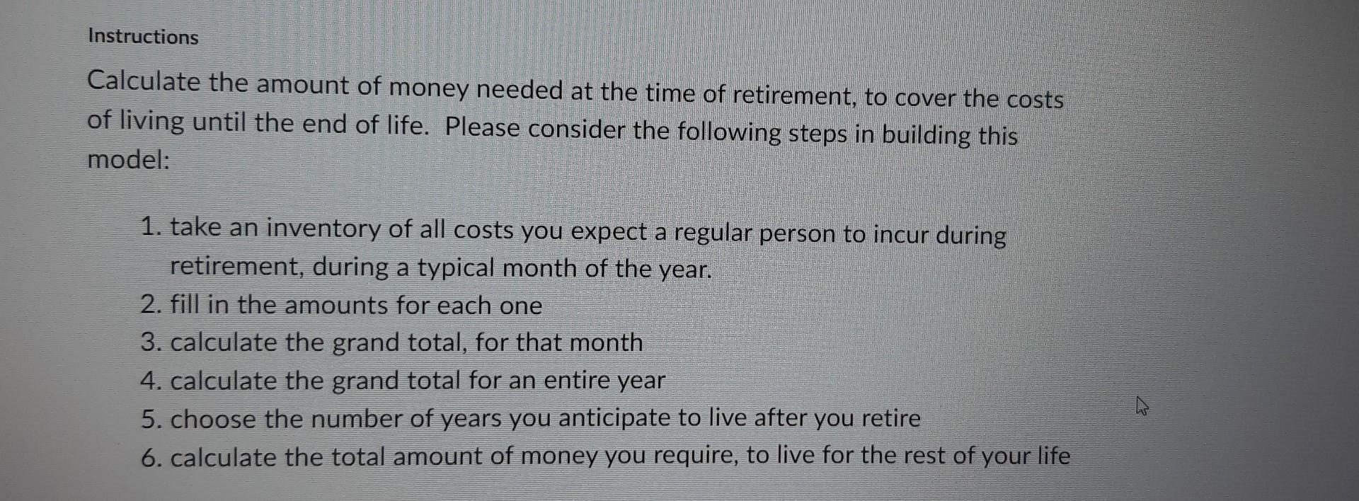 Solved calculate the amount of money needed at the time of | Chegg.com