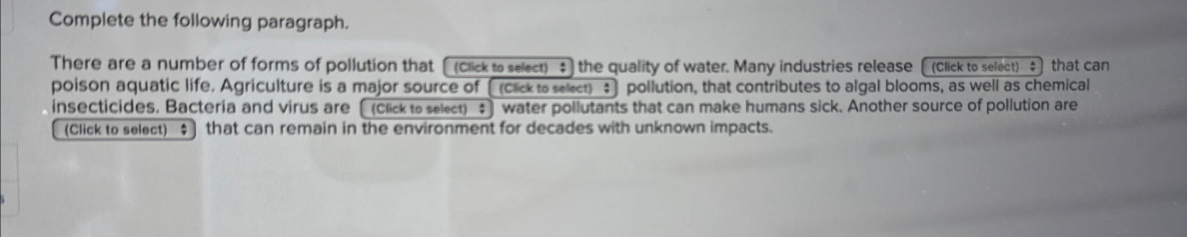 Solved Complete the following paragraph.There are a number | Chegg.com