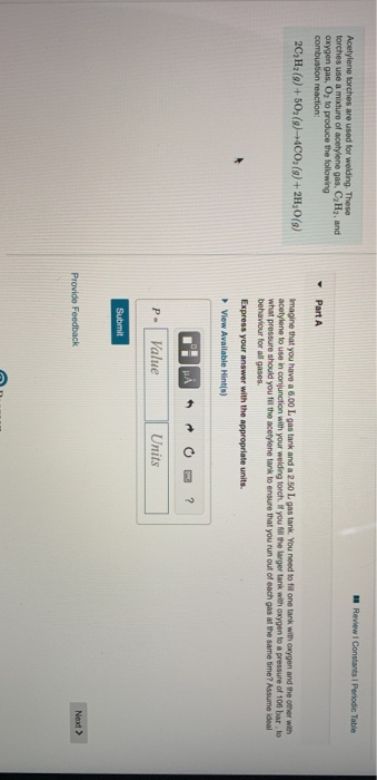 Solved Review l Constants Periodic Table Acetylene torches | Chegg.com