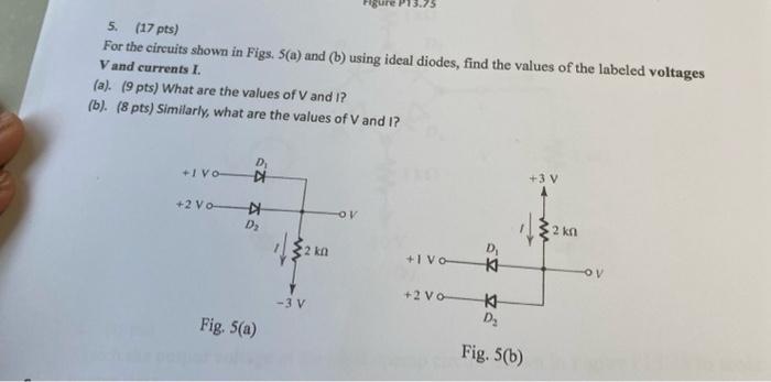 Solved 5. (17 pts) For the circuits shown in Figs. S(a) and | Chegg.com