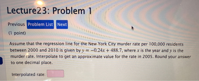 Solved Lecture23: Problem 1 Previous Problem List Next (1 | Chegg.com