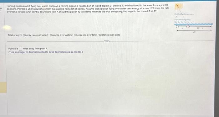 Solved Homing pigeons avoid fying over water. Suppose a | Chegg.com