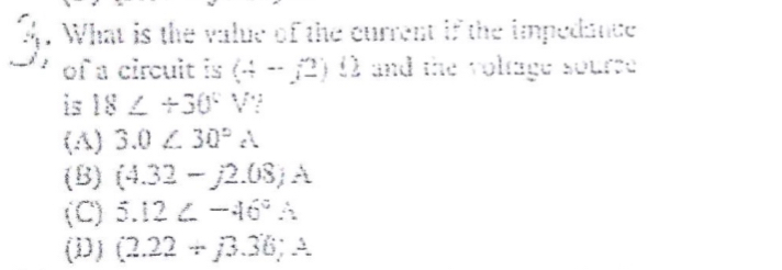 Solved What is the value of the current if the impedance of | Chegg.com