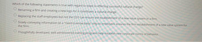 Solved Which of the following statements is true with regard | Chegg.com