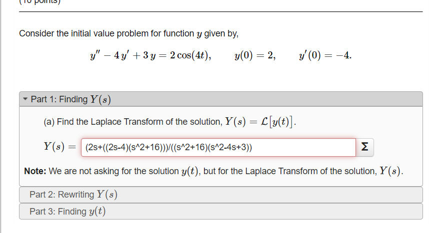 Solved Consider the initial value problem for function y | Chegg.com