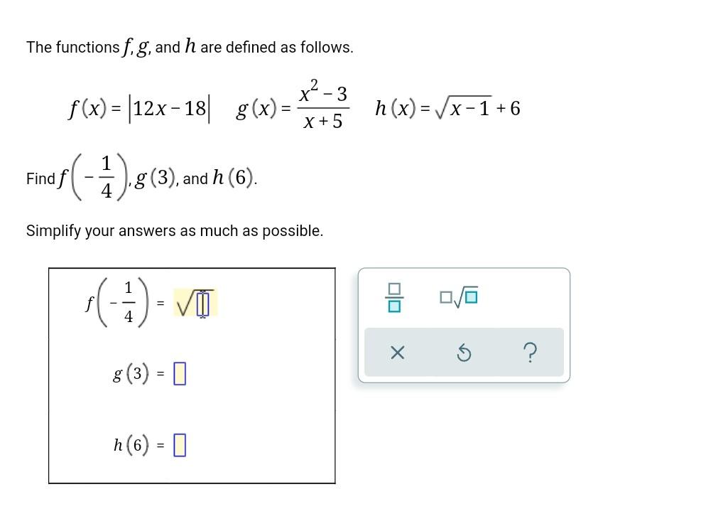 Solved The functions f, g, and h are defined as follows. hx- | Chegg.com
