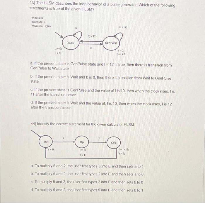 Solved 43) The HLSM describes the loop behavior of a pulse | Chegg.com