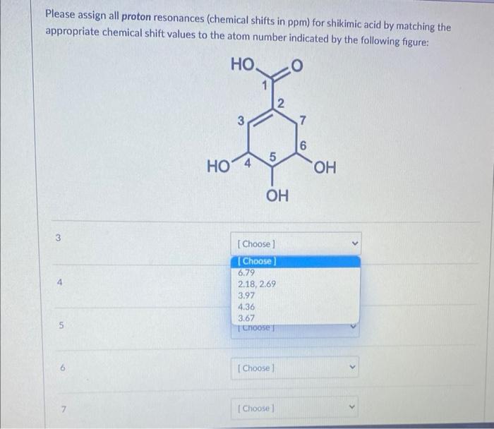 Solved Please assign all proton resonances (chemical shifts | Chegg.com