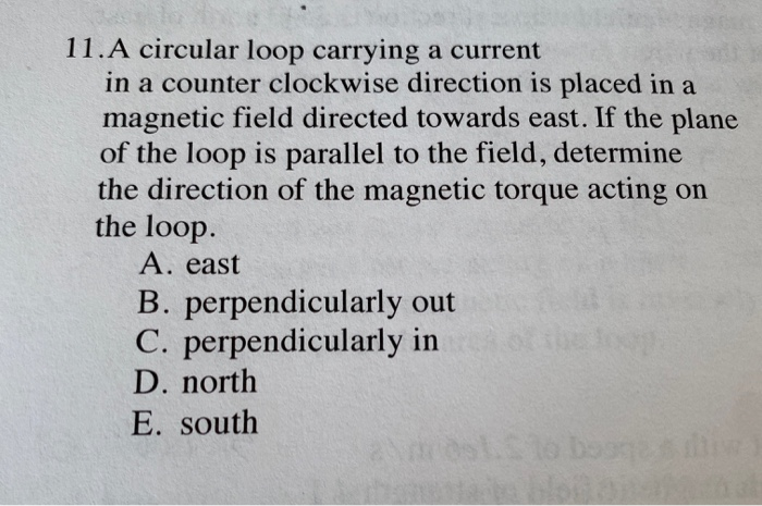 Solved a circular loop carrying a current in a counter | Chegg.com