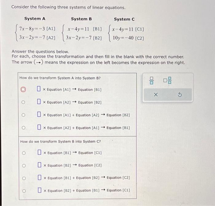 Solved Consider the following three systems of linear | Chegg.com