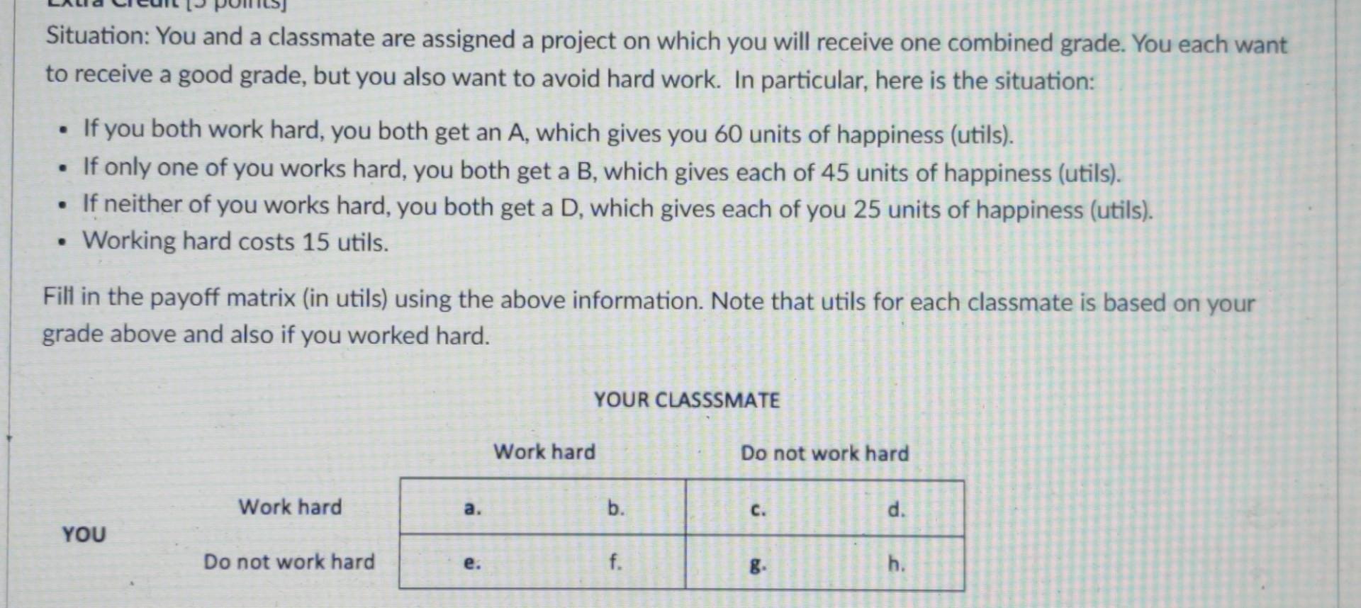 Solved Situation: You and a classmate are assigned a project | Chegg.com