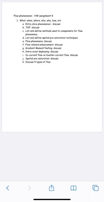Solved Flow phenomenon - HW assignment 8 1. What, when, | Chegg.com
