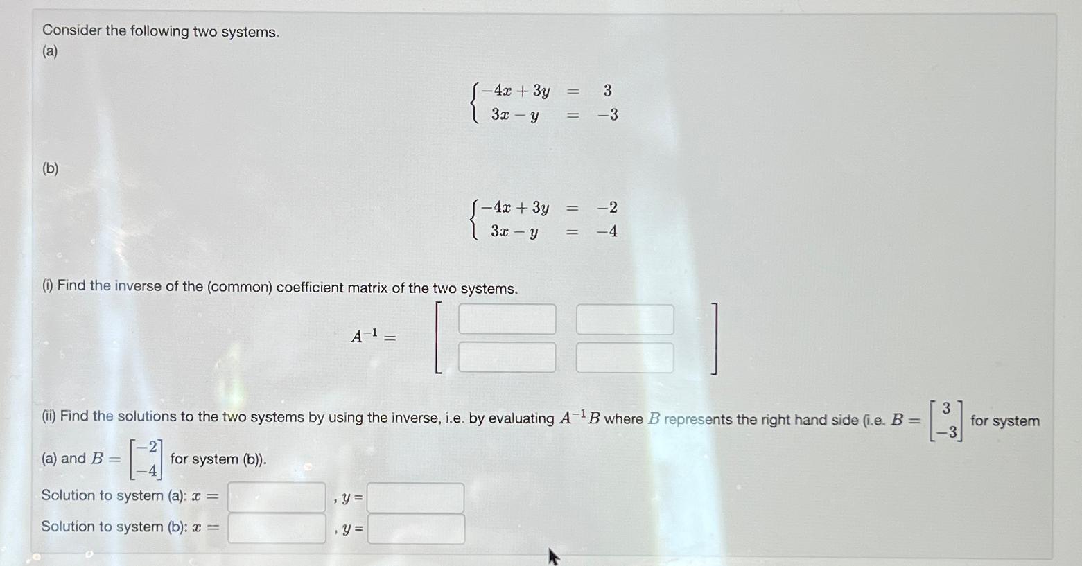 Solved Consider the following two | Chegg.com