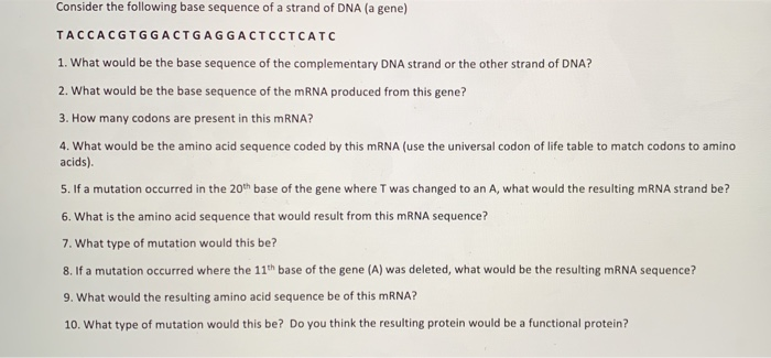 Solved Consider the following base sequence of a strand of | Chegg.com