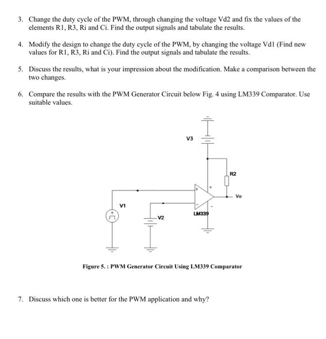 Solved PWM using Op-Amps: Project: PWM generator circuit is | Chegg.com