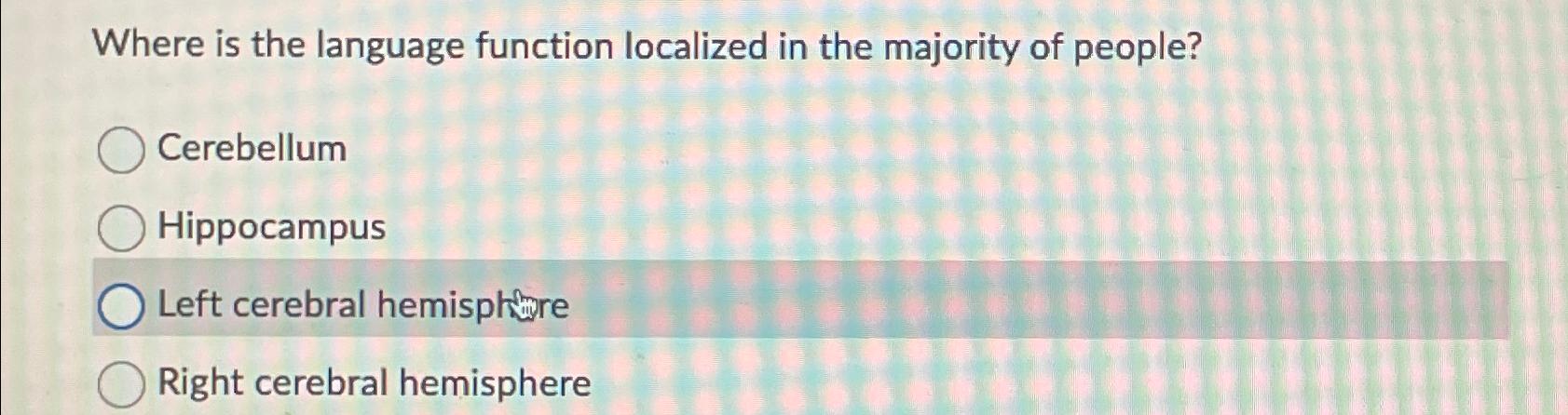 Solved Where is the language function localized in the | Chegg.com