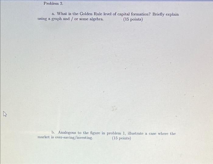 Solved Problem 2 a. What is the Golden Rule level of capital | Chegg.com