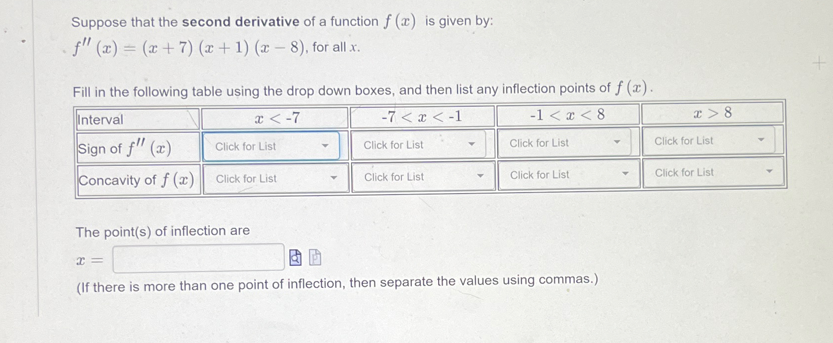 Solved Suppose that the second derivative of a function f(x) | Chegg.com