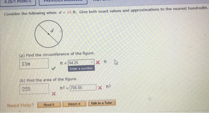 Solved Consider the following when d = 15 ft. Give both | Chegg.com