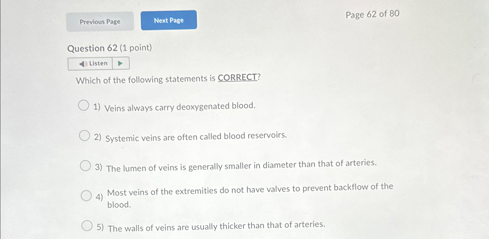 Solved Page 62 ﻿of 80Question 62 (1 ﻿point)ListenWhich of | Chegg.com