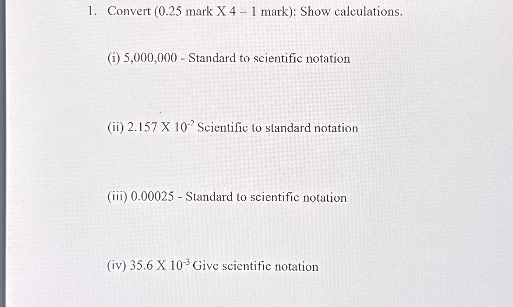 Solved Convert ( 0.25 ﻿mark X 4=1 ﻿mark): Show | Chegg.com