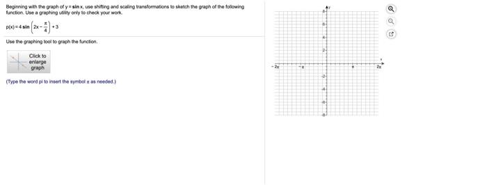 Solved Beginning with the graph of y=sinx, use shifting and | Chegg.com