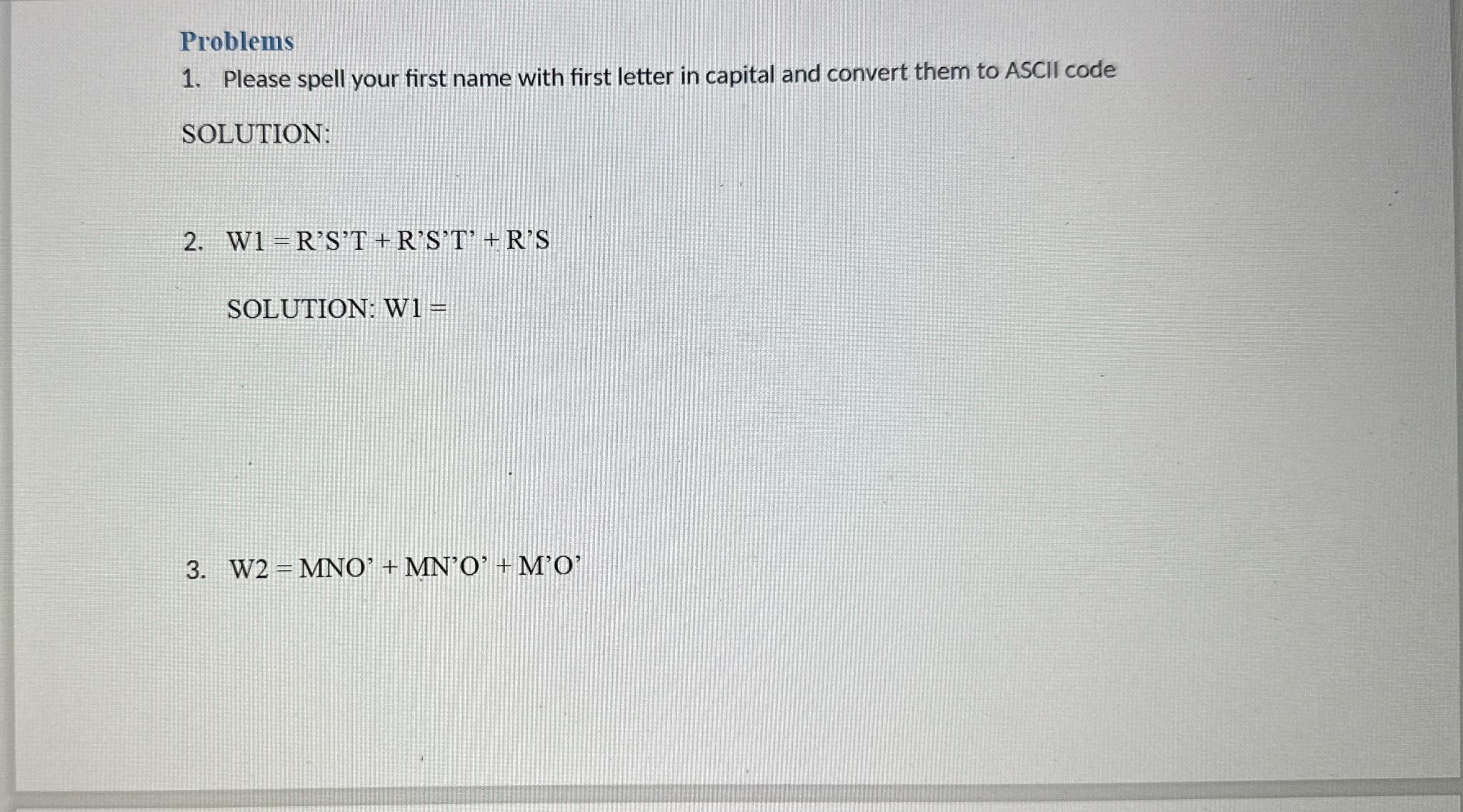 Solved ProblemsPlease spell your first name with first | Chegg.com