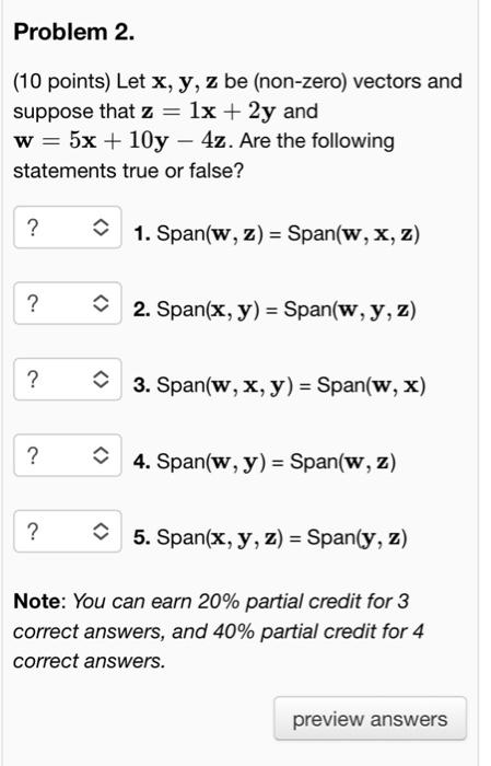 Solved (10 points) Let x,y,z be (non-zero) vectors and | Chegg.com